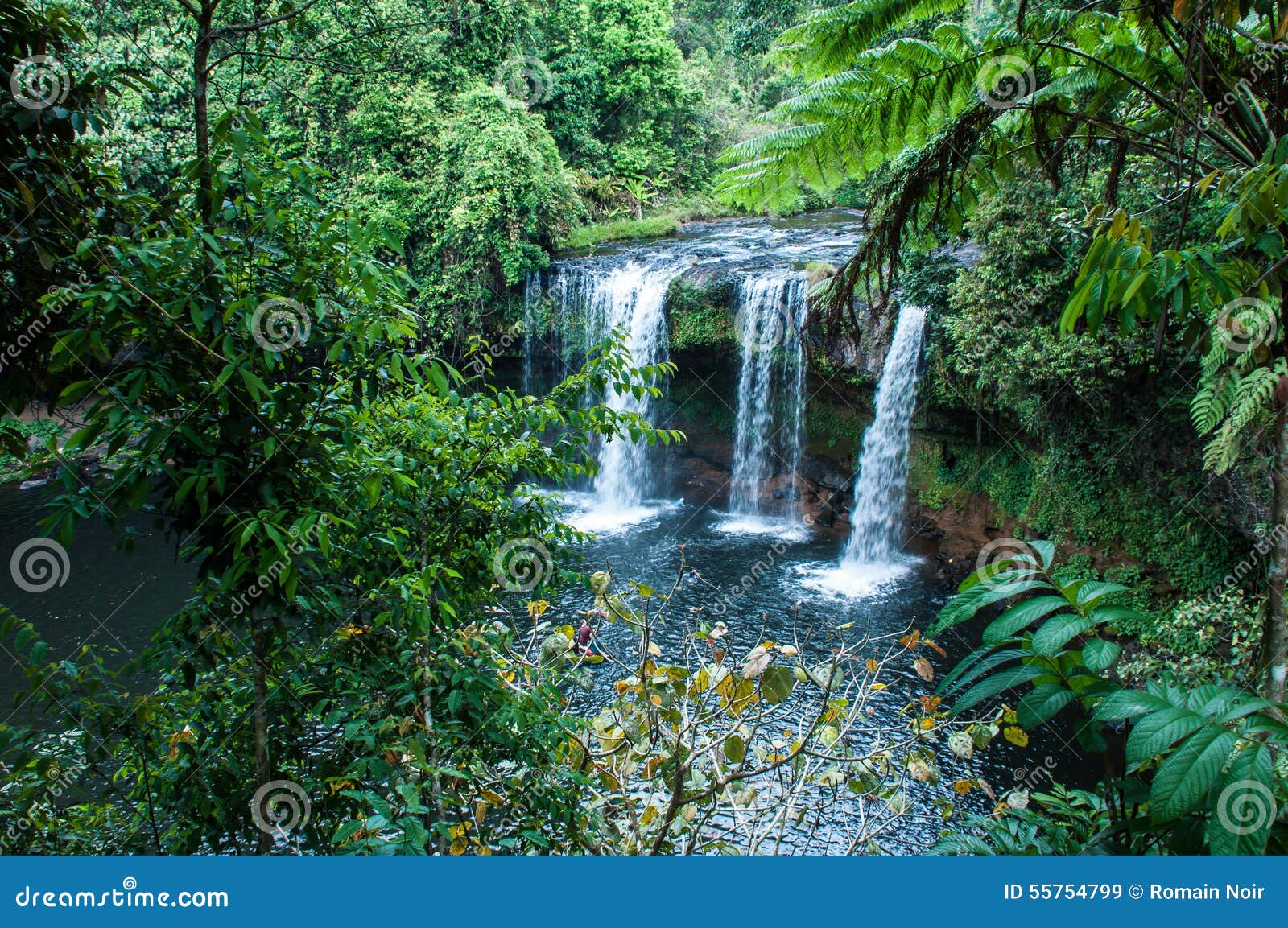 Waterfall in Pakse stock image. Image of stories, asia - 55754799