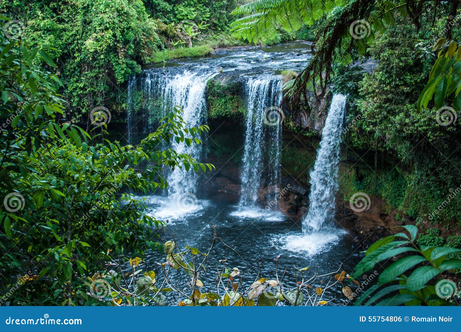 Waterfall in Pakse stock photo. Image of creative, laos - 55754806