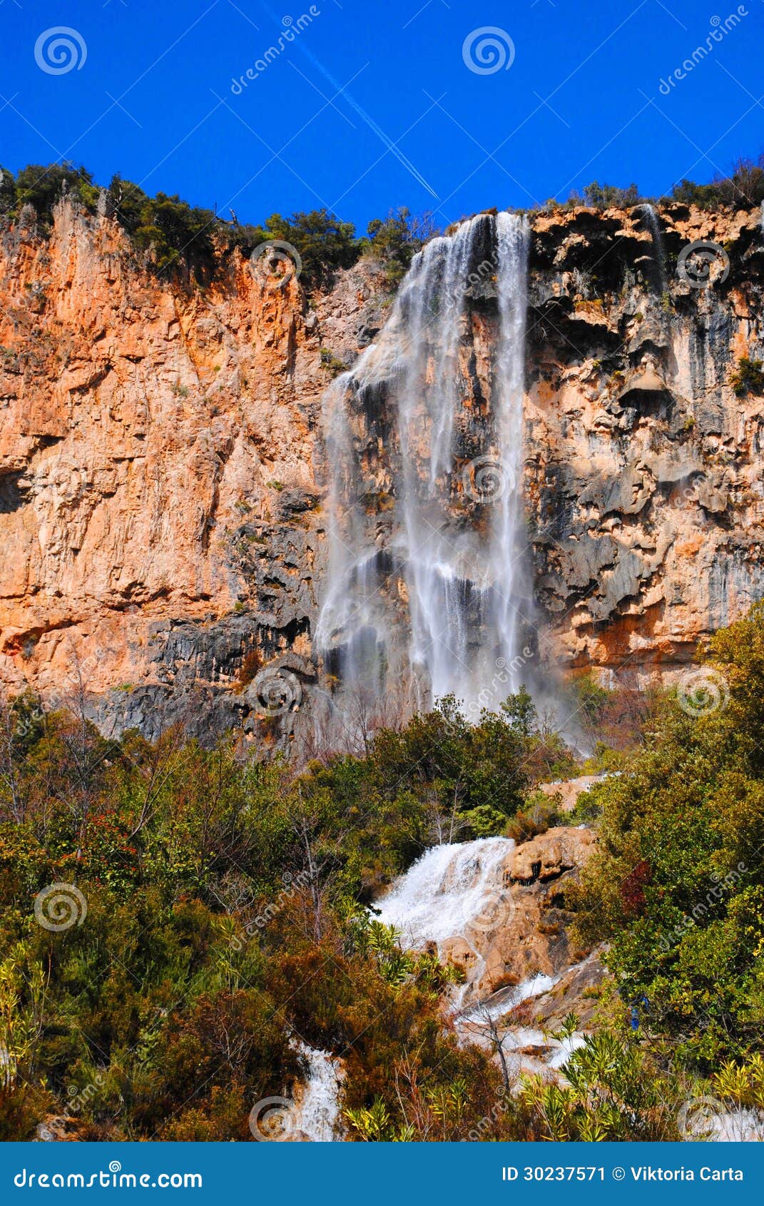 Waterfall stock image. Image of waterfall, water, panorama - 30237571