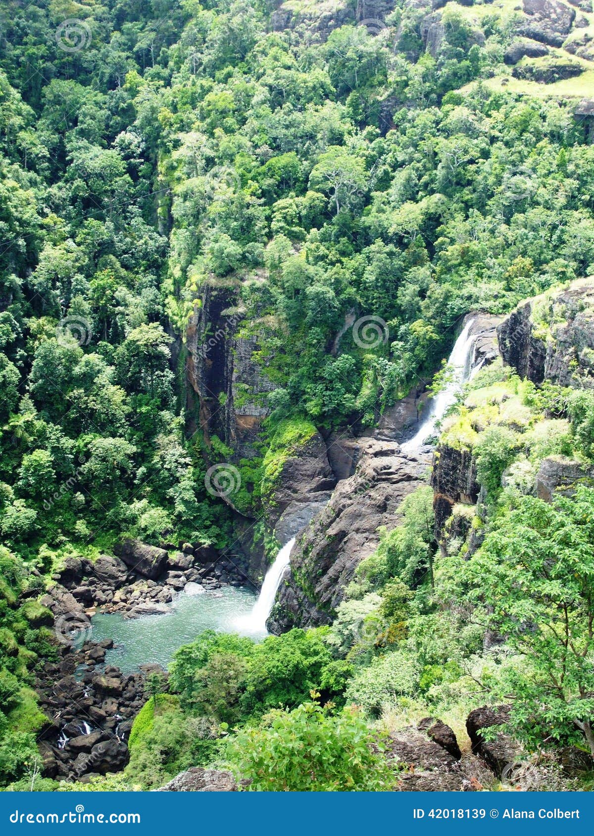 Waterfall stock image. Image of view, guinea, cascade - 42018139