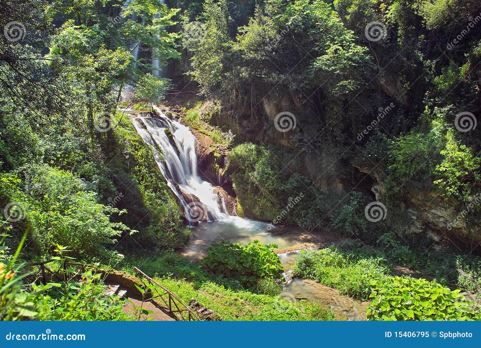 Waterfall in the park stock image. Image of shadow, leisure - 15406795