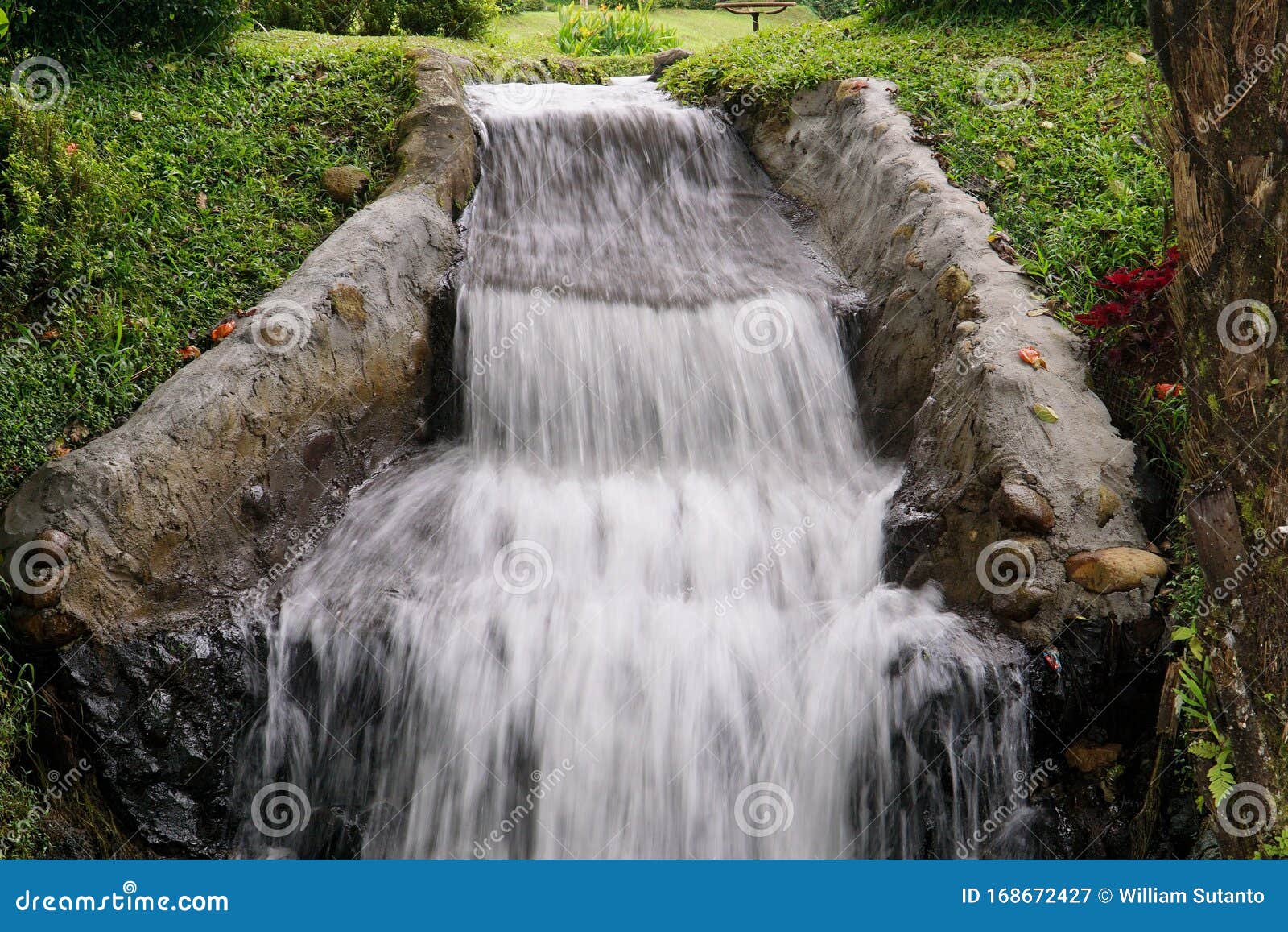 Waterfall at park stock image. Image of landscape, waterfall - 168672427