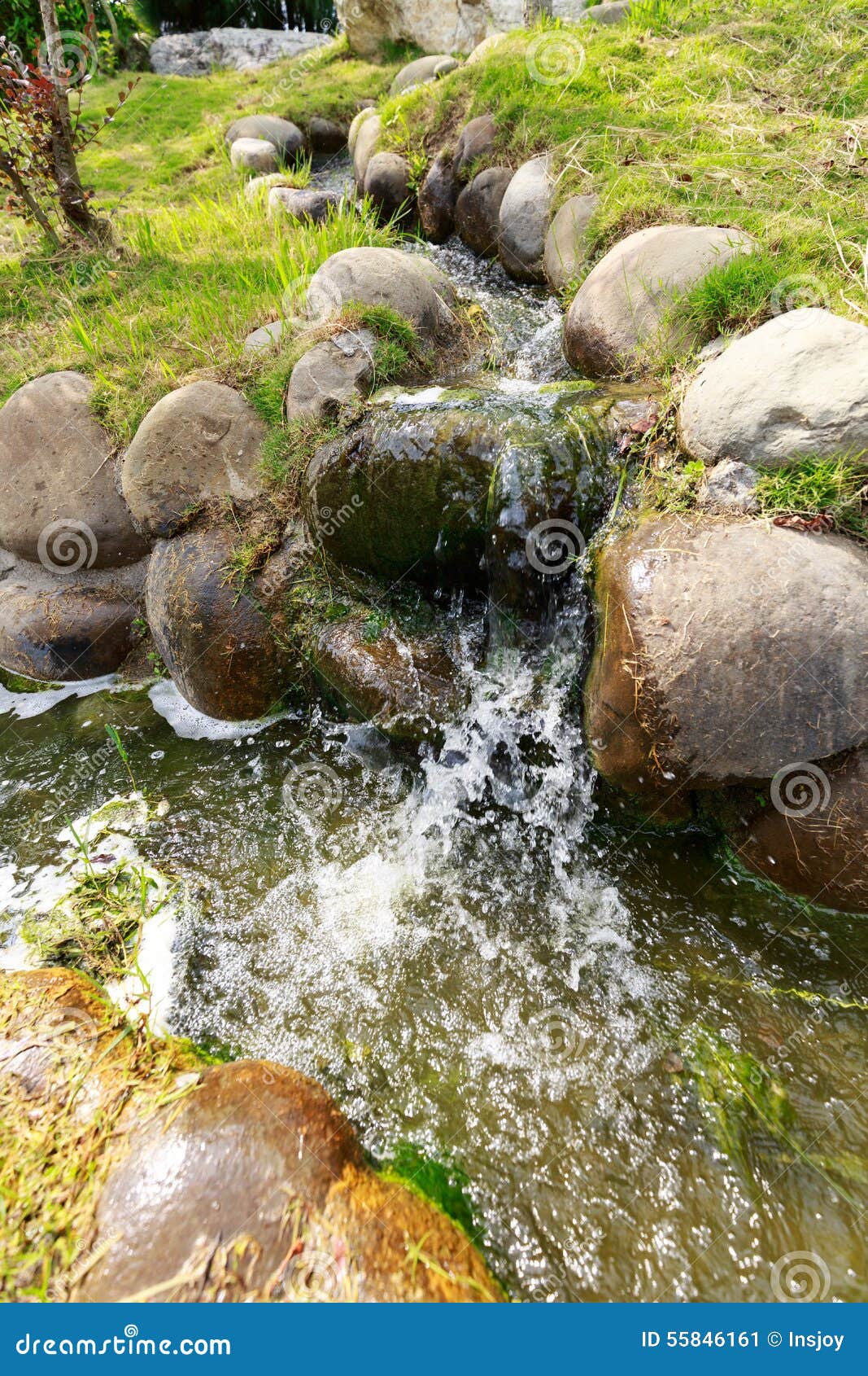Waterfall in the park stock image. Image of scenic, fall - 55846161