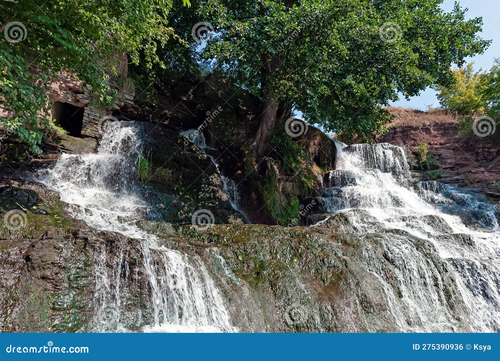 Waterfall in Park in Ukraine Stock Photo - Image of wilderness, dnister ...