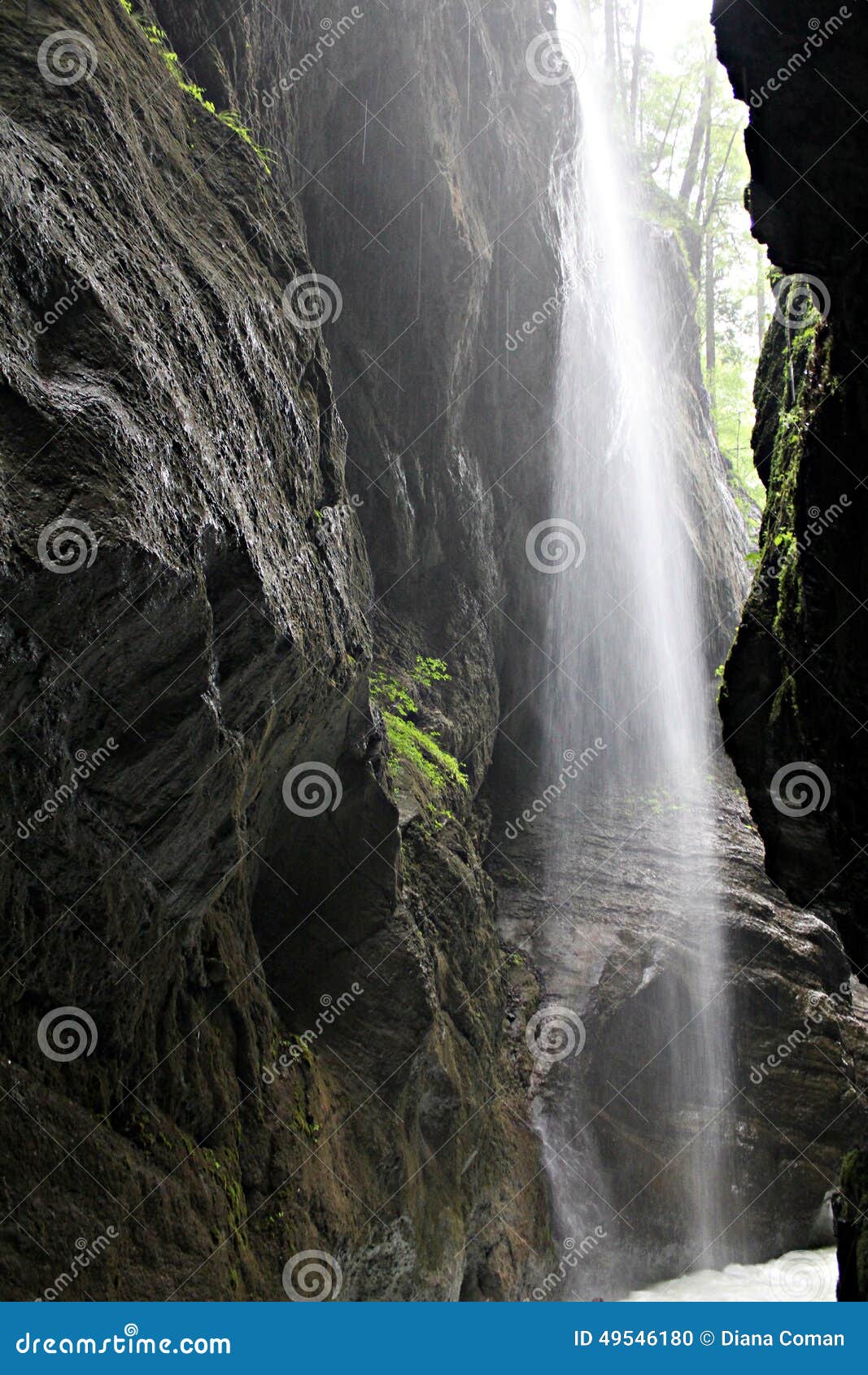 Waterfall in Partnachklamm stock photo. Image of raining - 49546180