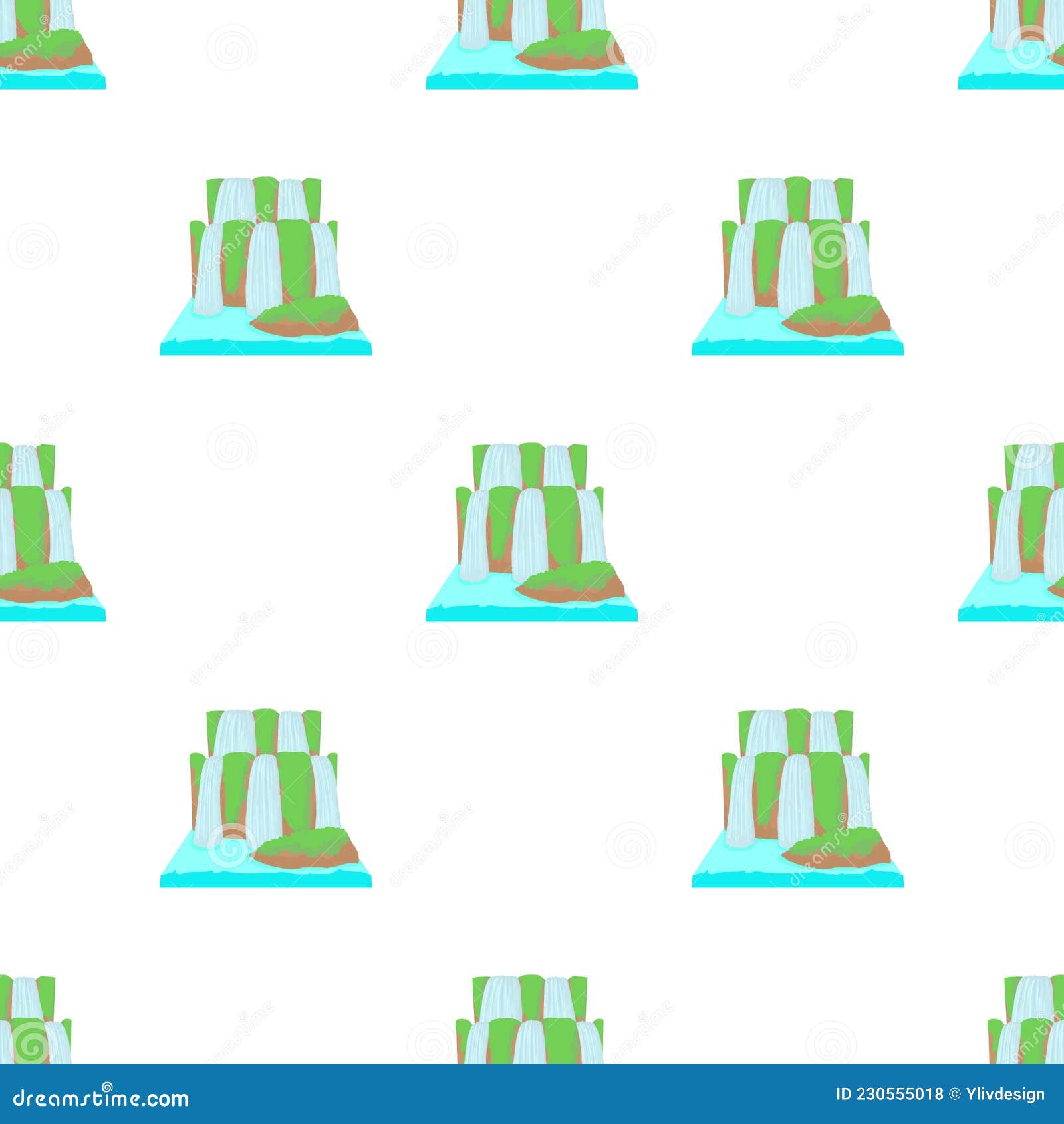Waterfall Pattern Seamless Vector Stock Vector - Illustration of clean ...