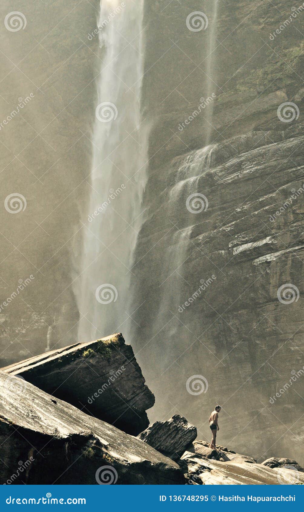 Waterfall editorial image. Image of person, waterfall - 136748295