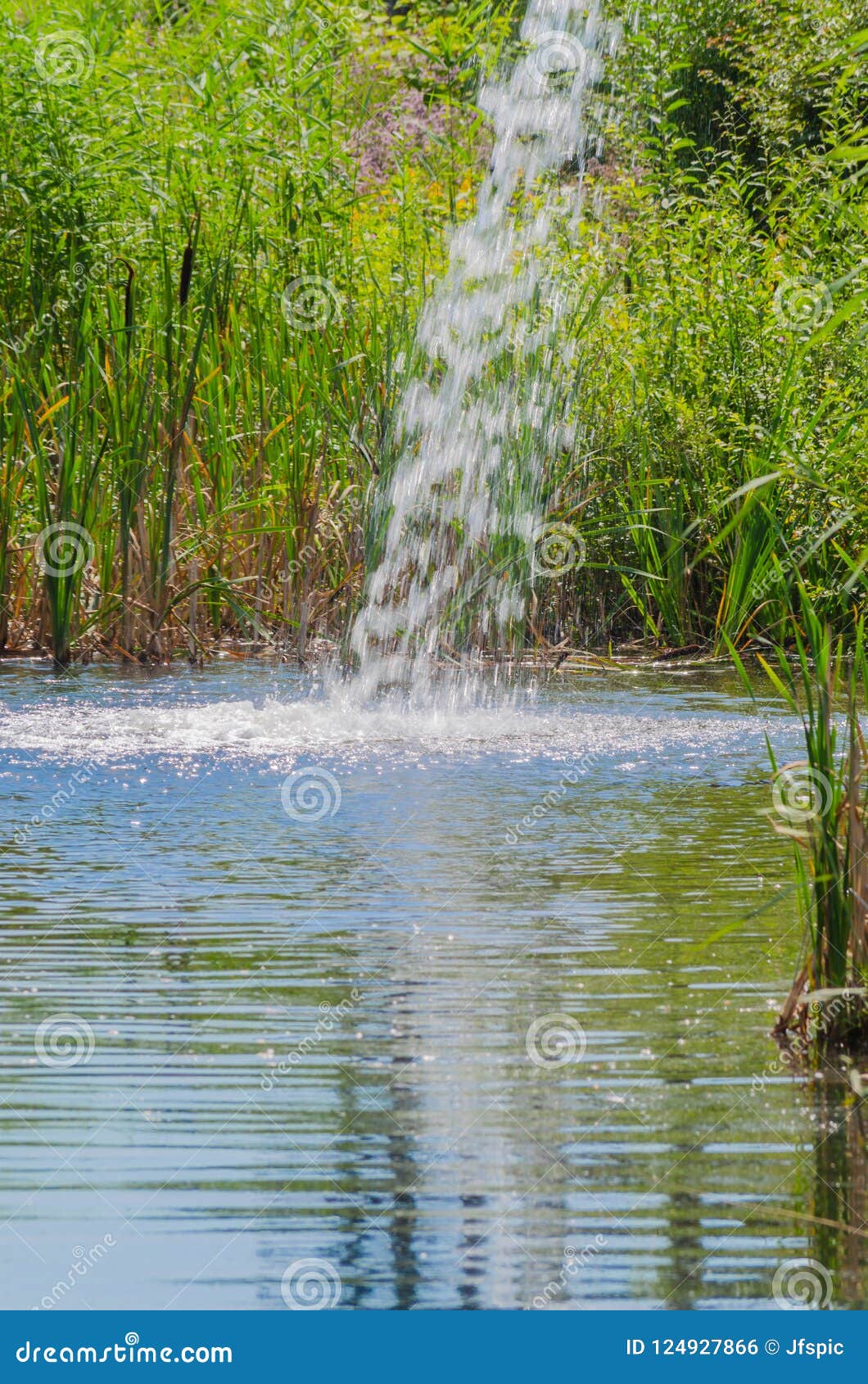 Waterfall from a pipe stock photo. Image of designed - 124927866