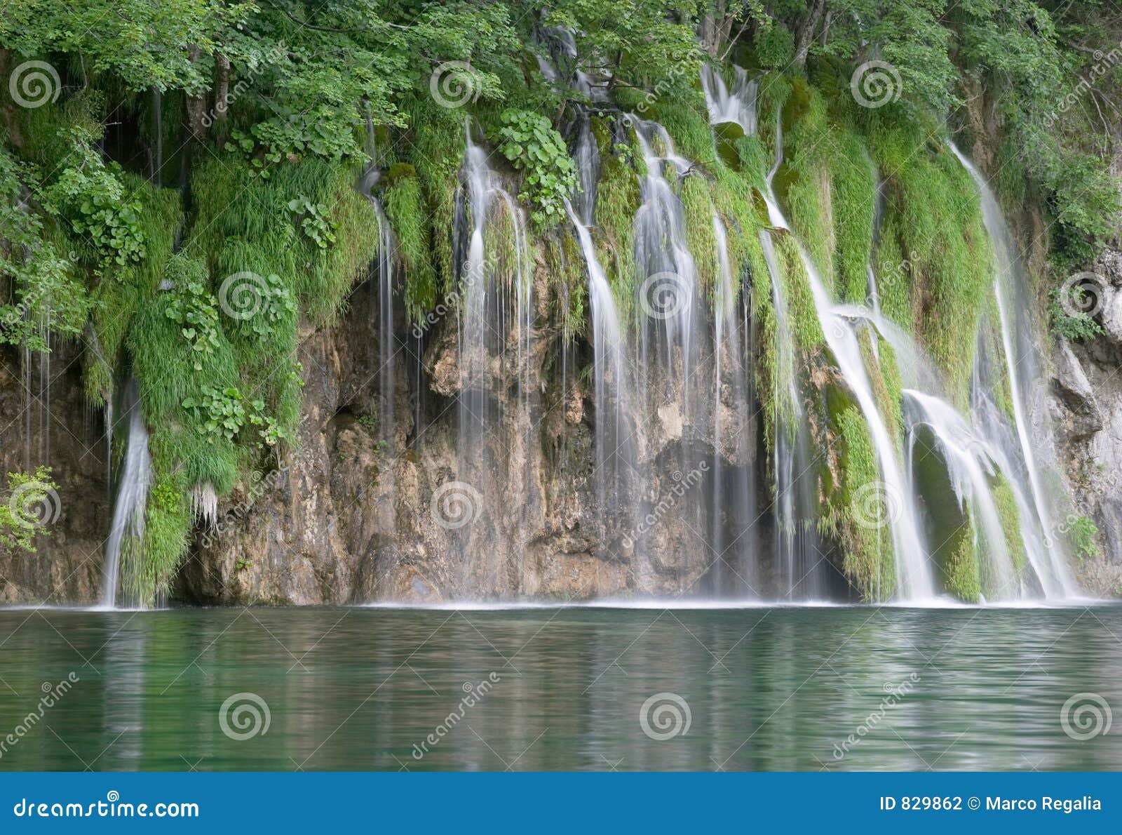 Waterfall in Plitvice lake stock photo. Image of croatia - 829862