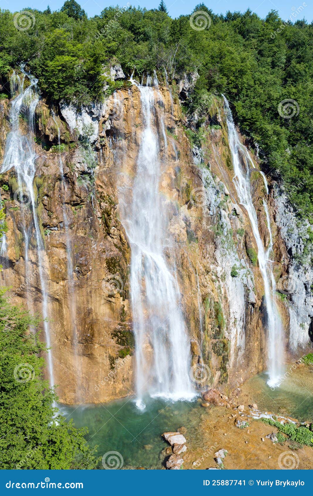 Waterfall (Plitvice Lakes National Park) Stock Image - Image of plant ...