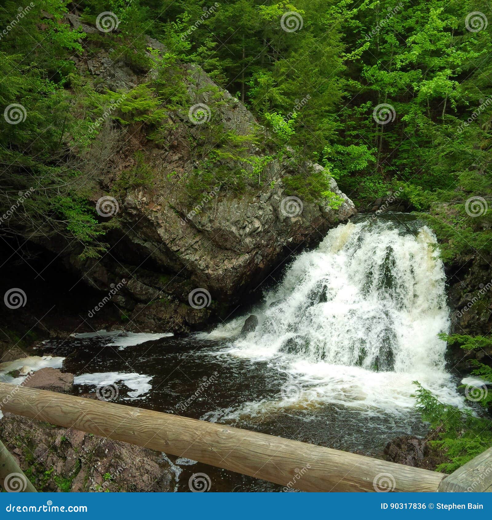 Waterfall and Pool in a Park in Truro, Nova Scotia. Stock Photo - Image ...