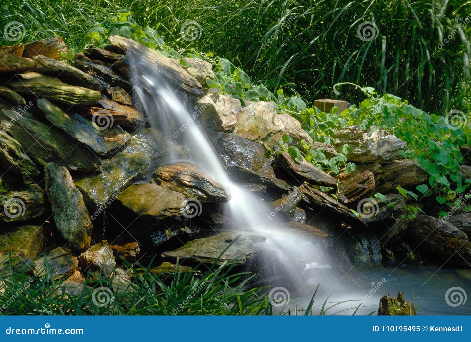 Waterfall Pouring Down Rocks Stock Image - Image of falling, rock ...