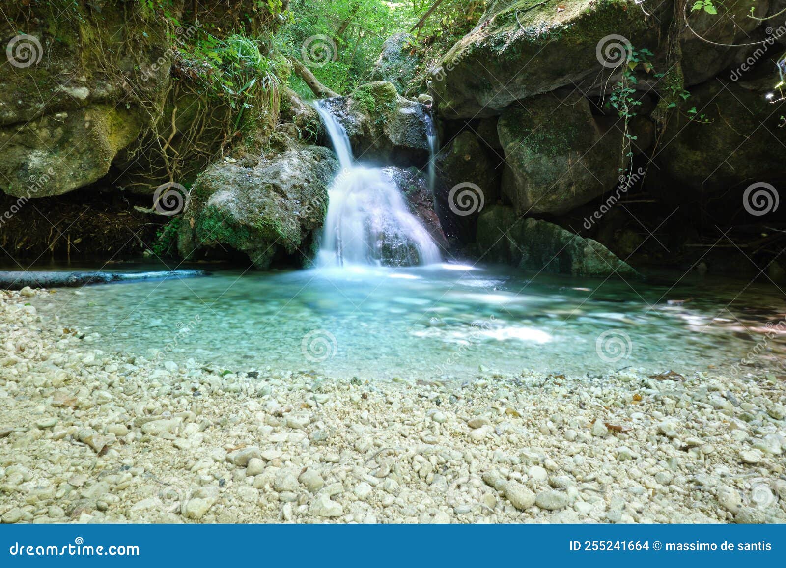 Waterfall Produced by the River Alento in Abruzzo Stock Photo - Image ...