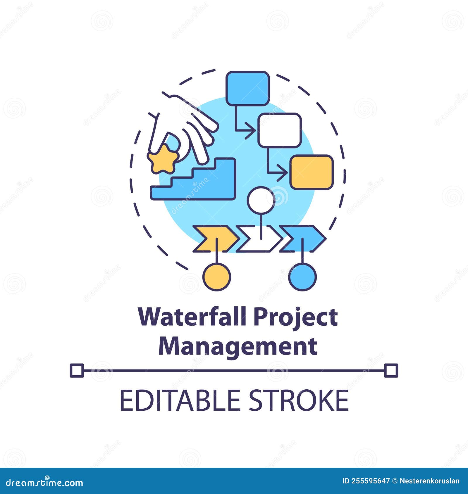 Waterfall Project Management Concept Icon Stock Vector - Illustration ...