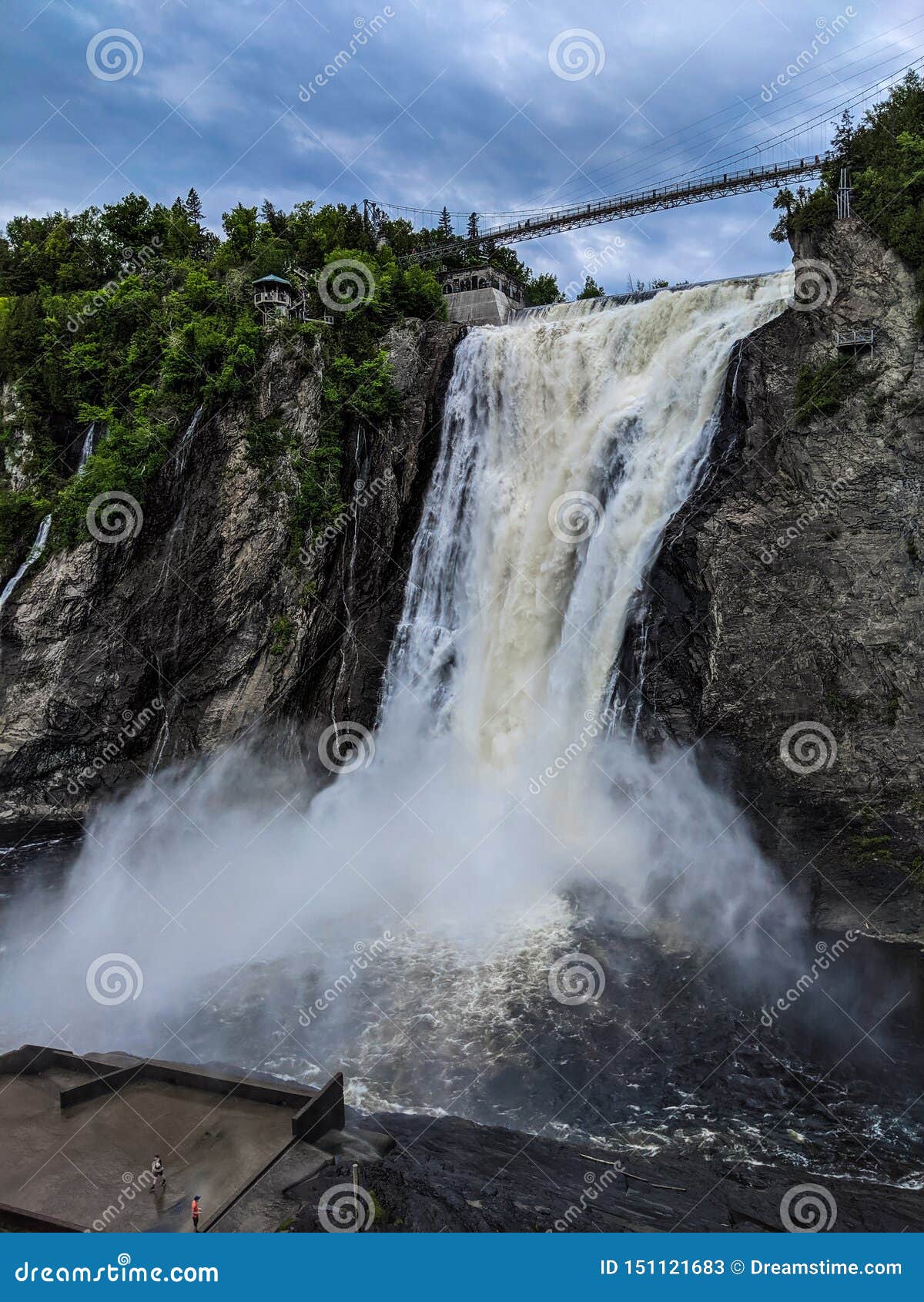 Waterfall in Quebec city stock image. Image of mountain - 151121683