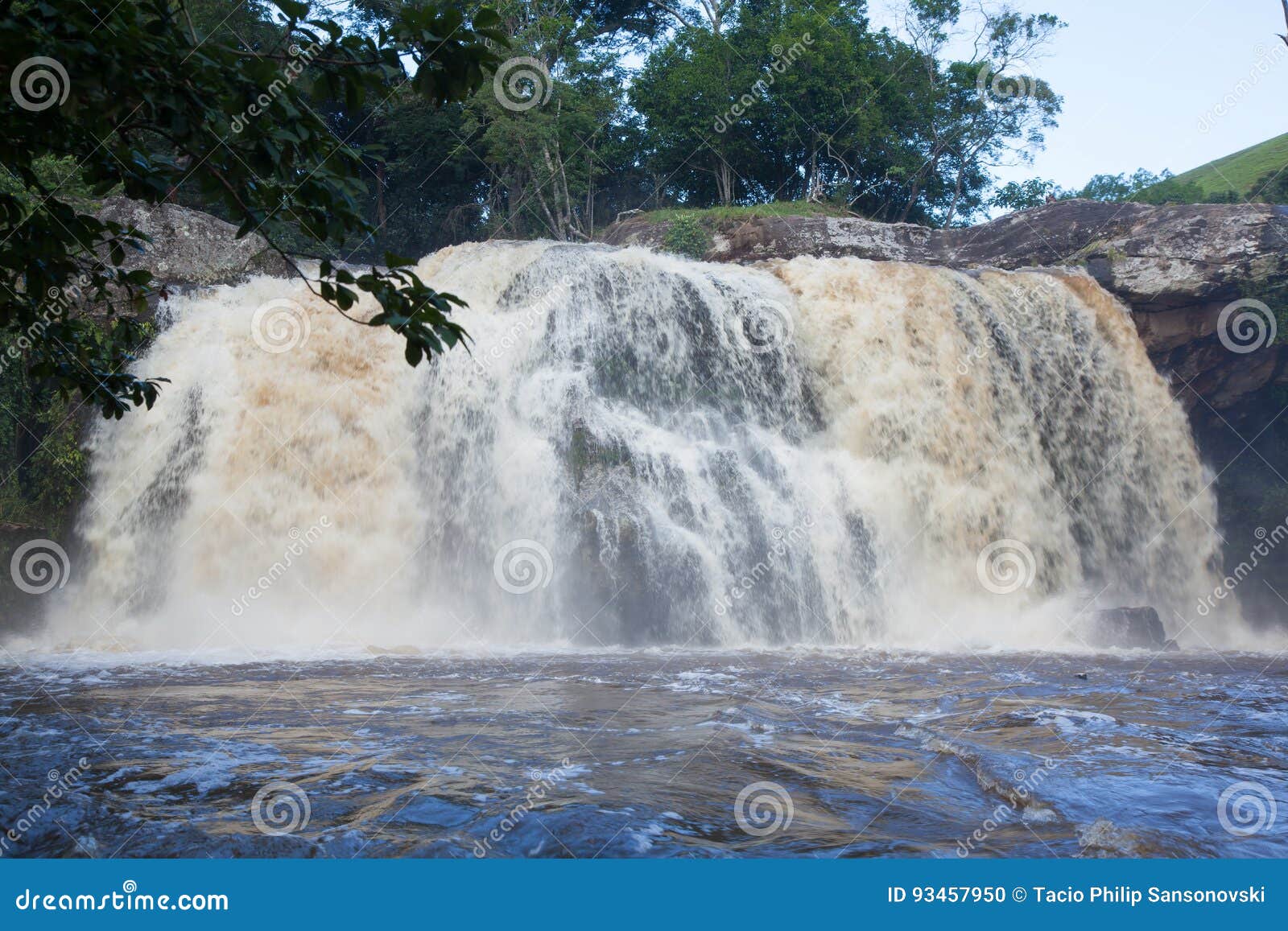 Waterfall in rain forest stock photo. Image of brazilian - 93457950