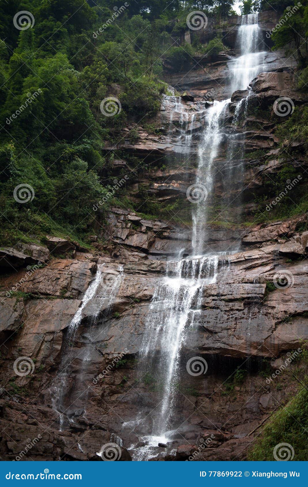 Waterfall after rain stock photo. Image of bright, light - 77869922
