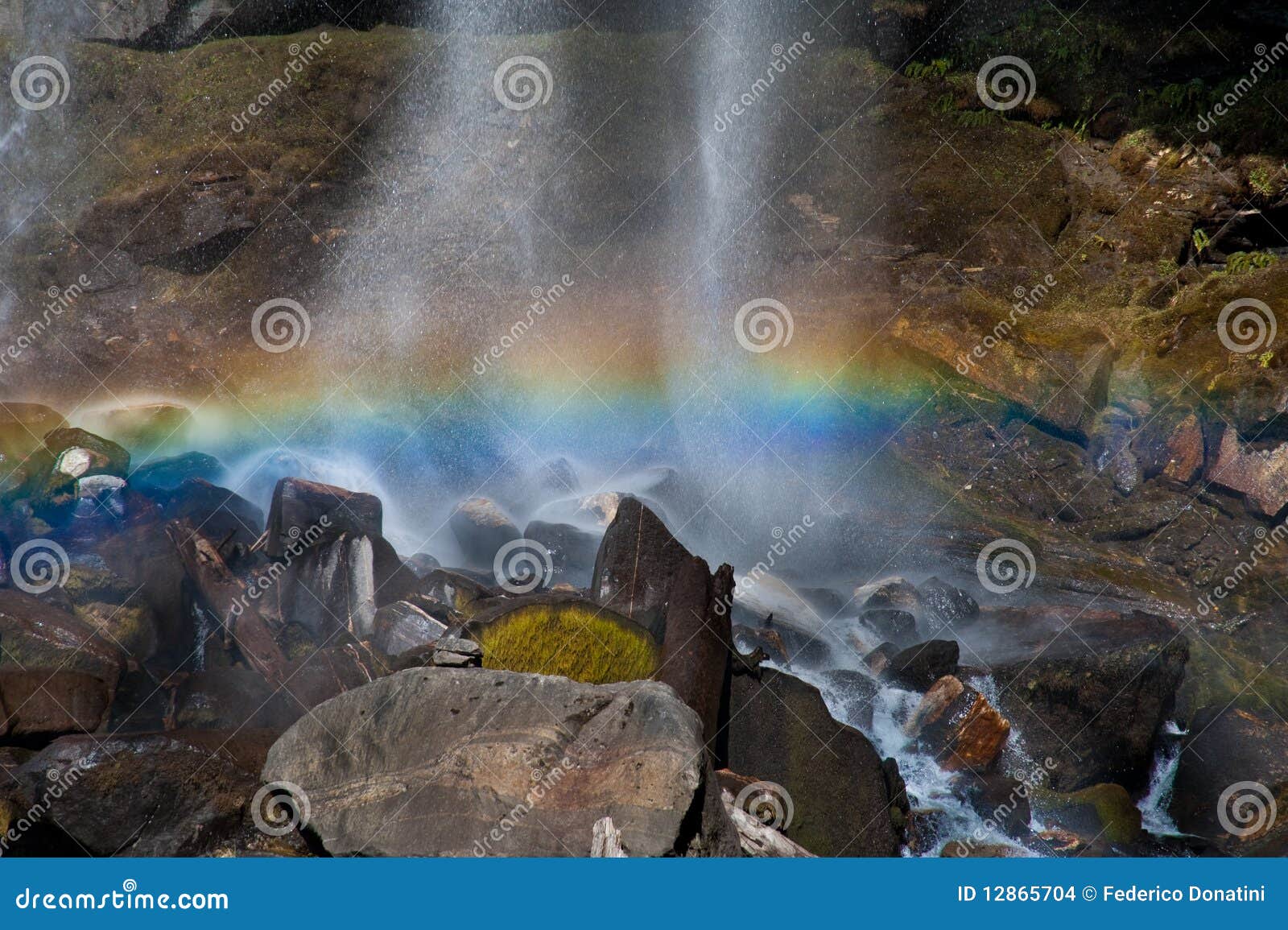 Waterfall with rainbow stock photo. Image of river, clean - 12865704