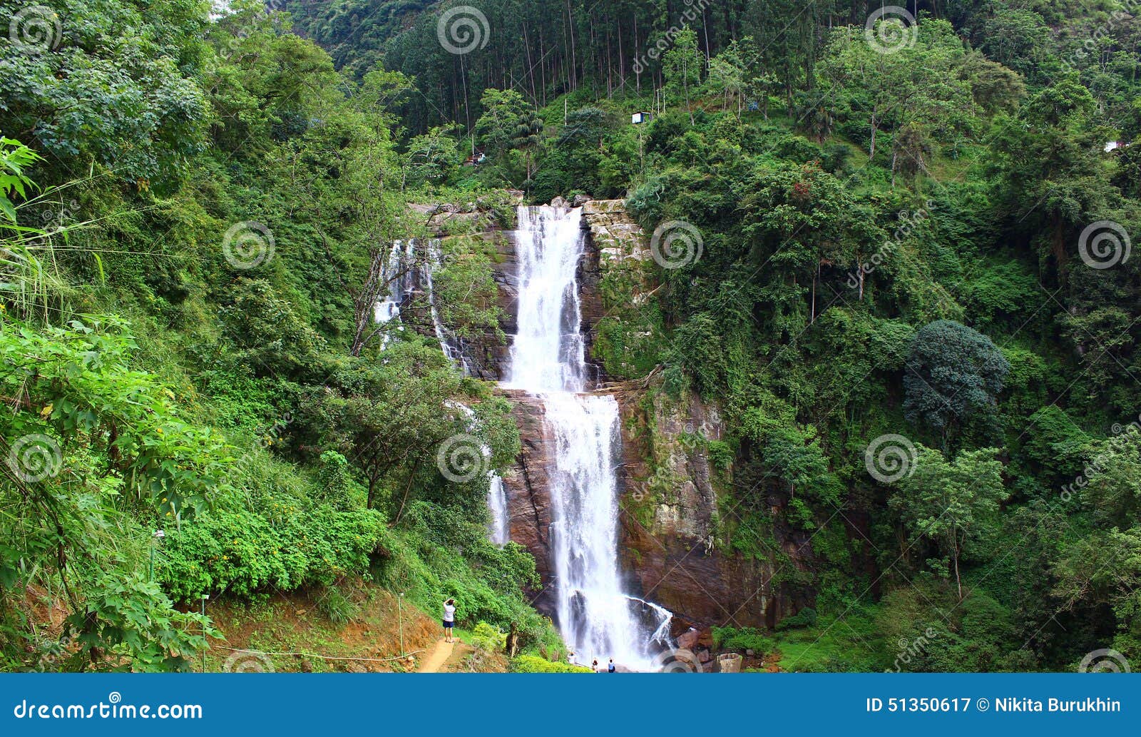 Waterfall Ramboda, Nuwara Eliya, Sri Lanka Stock Image - Image of ...