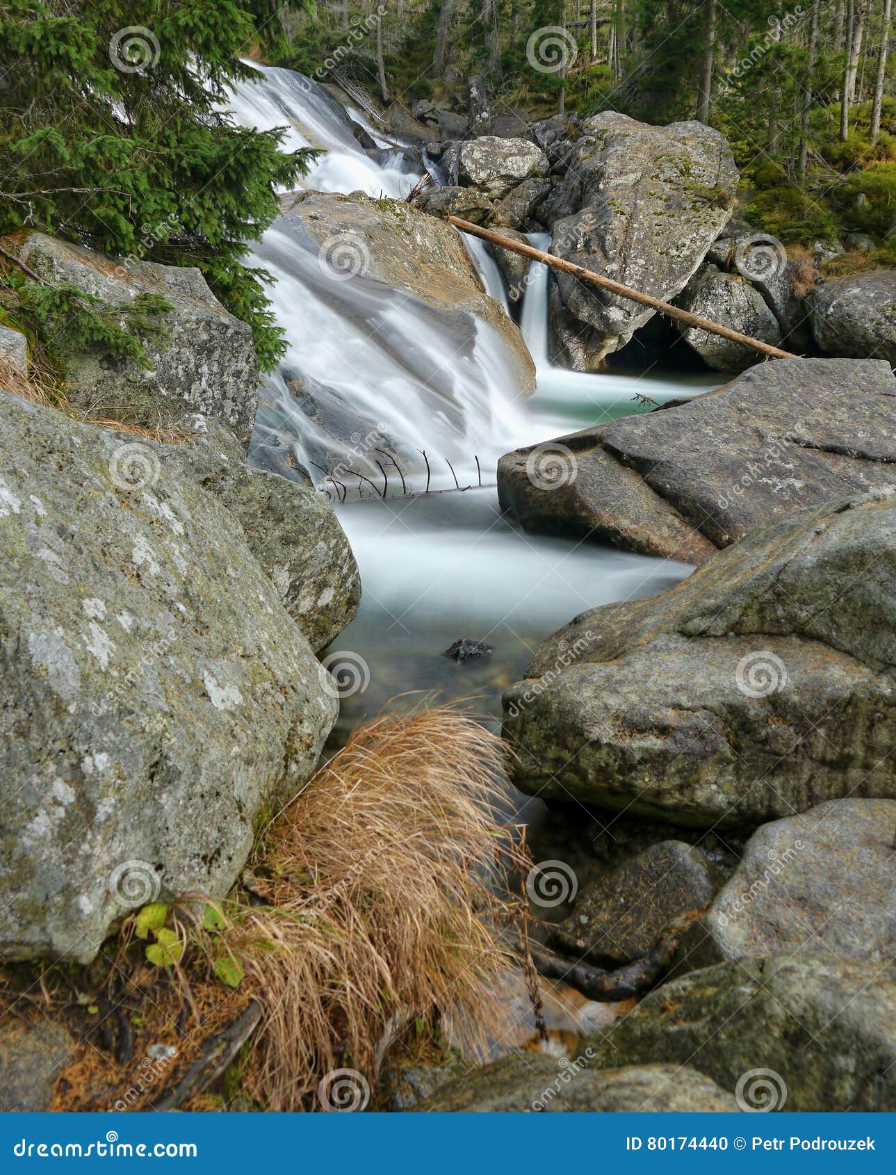 Waterfall Rapids on a Mountain Stream Stock Photo - Image of waterfall ...