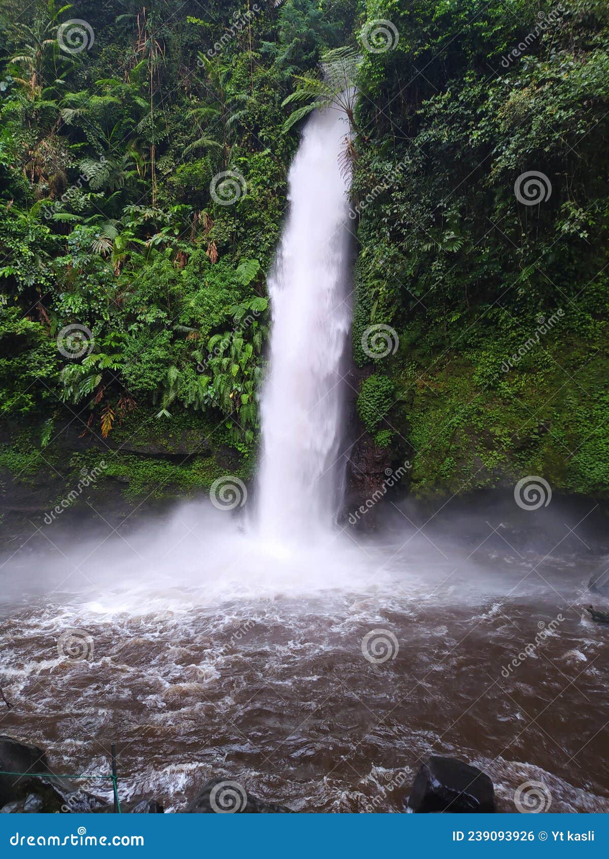 Waterfall From Ravine.waterfall From The Mountain River. Rapid Current ...