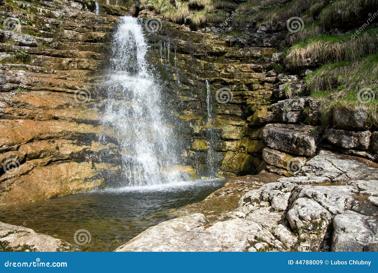 Waterfall from ravine stock image. Image of waterfall - 44788009