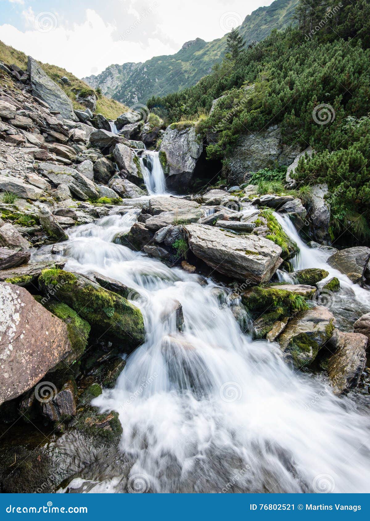 Waterfall from ravine stock image. Image of carpatian - 76802521