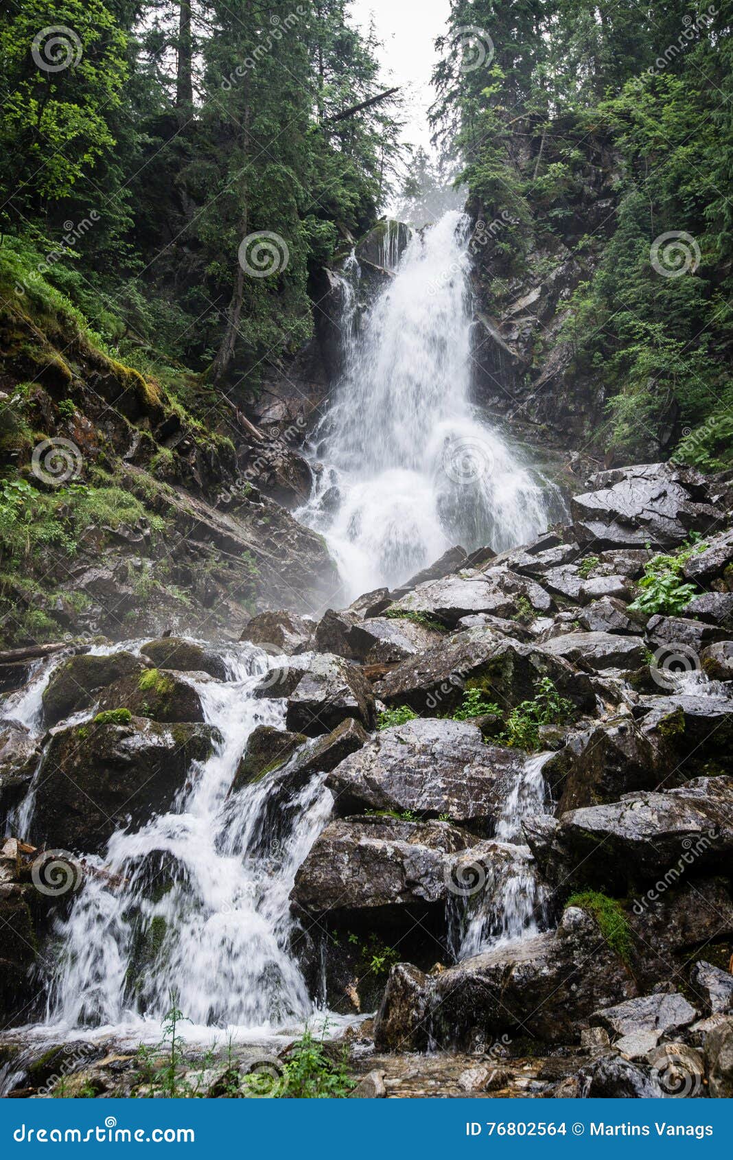 Waterfall from ravine stock photo. Image of europe, nature - 76802564