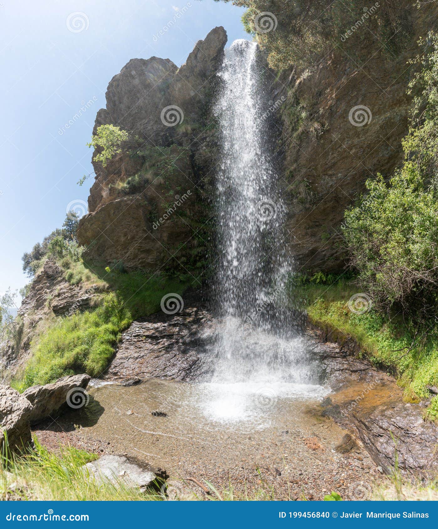 Waterfall in a Ravine in Sierra Nevada Stock Photo - Image of landscape ...