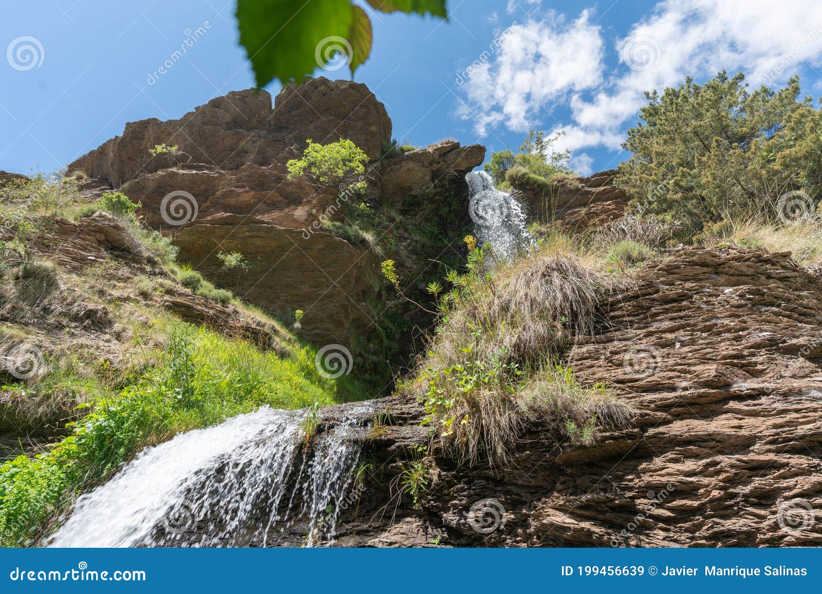 Waterfall in a Ravine in Sierra Nevada Stock Image - Image of ravine ...
