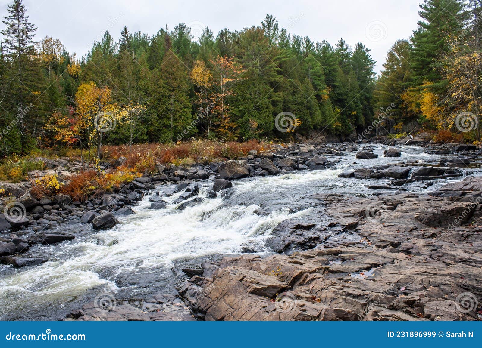 Waterfall Regional Park, Sainte-Beatrix Stock Image - Image of trees ...