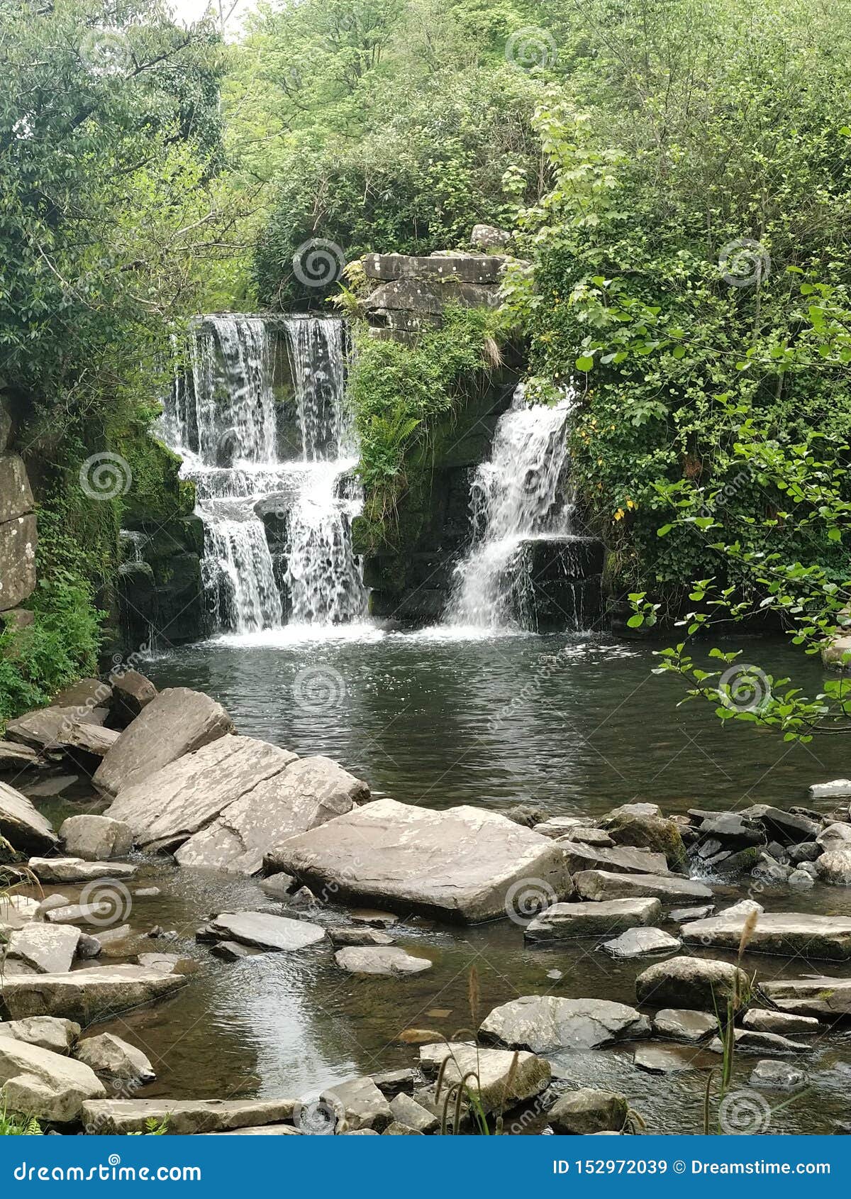 Waterfall stock image. Image of countryside, river, waterfall - 152972039