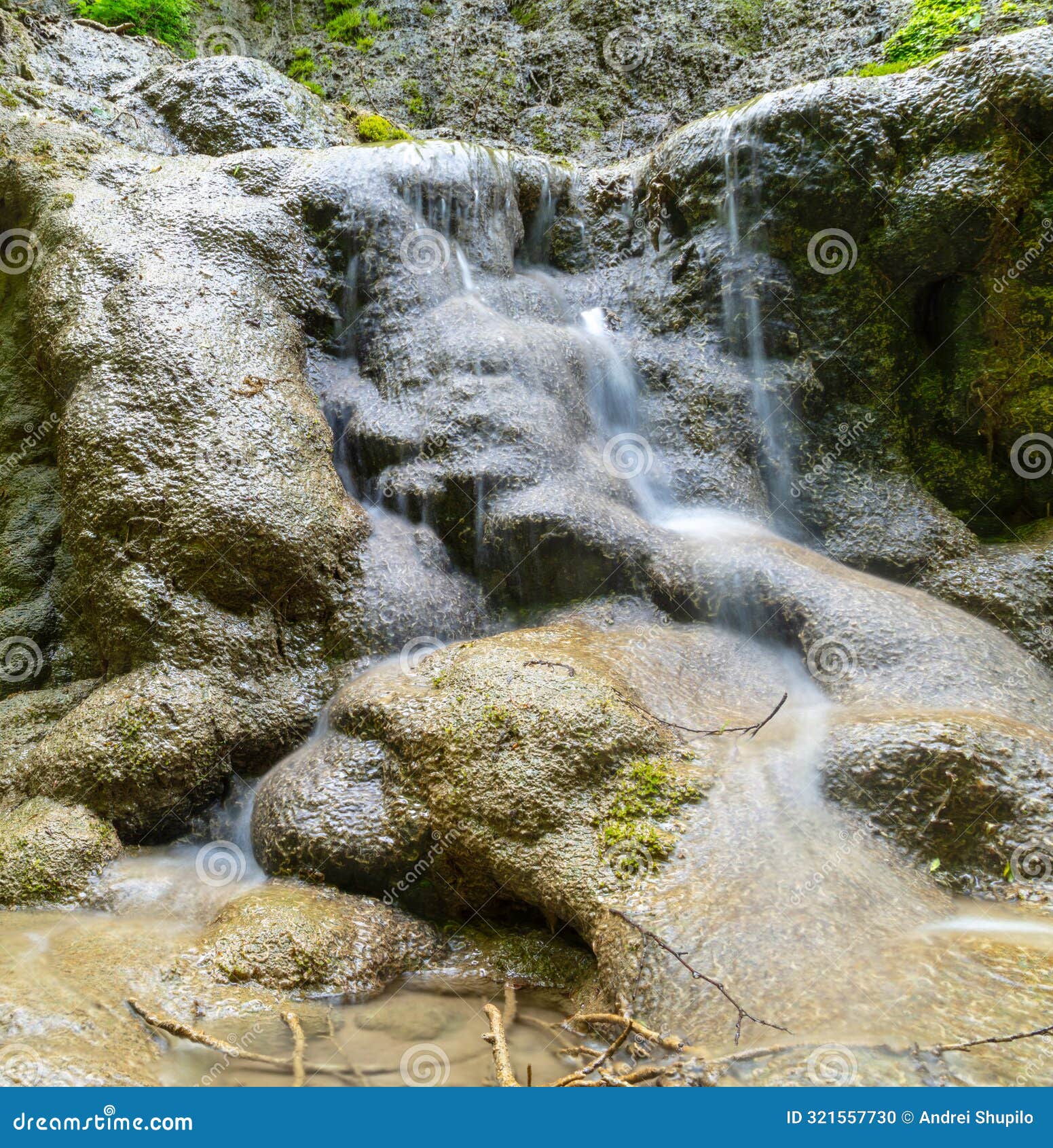 Waterfall on the River in Nature in Summer Stock Photo - Image of ...