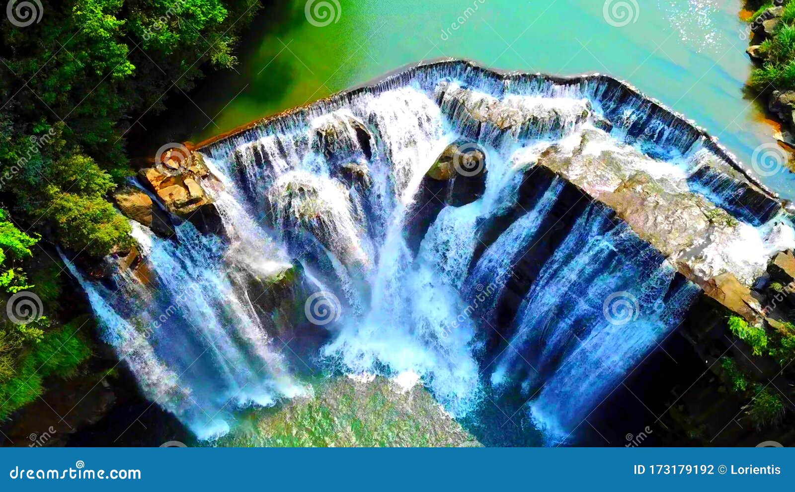 Waterfall of a River in Nature Stock Photo - Image of plant, fall ...