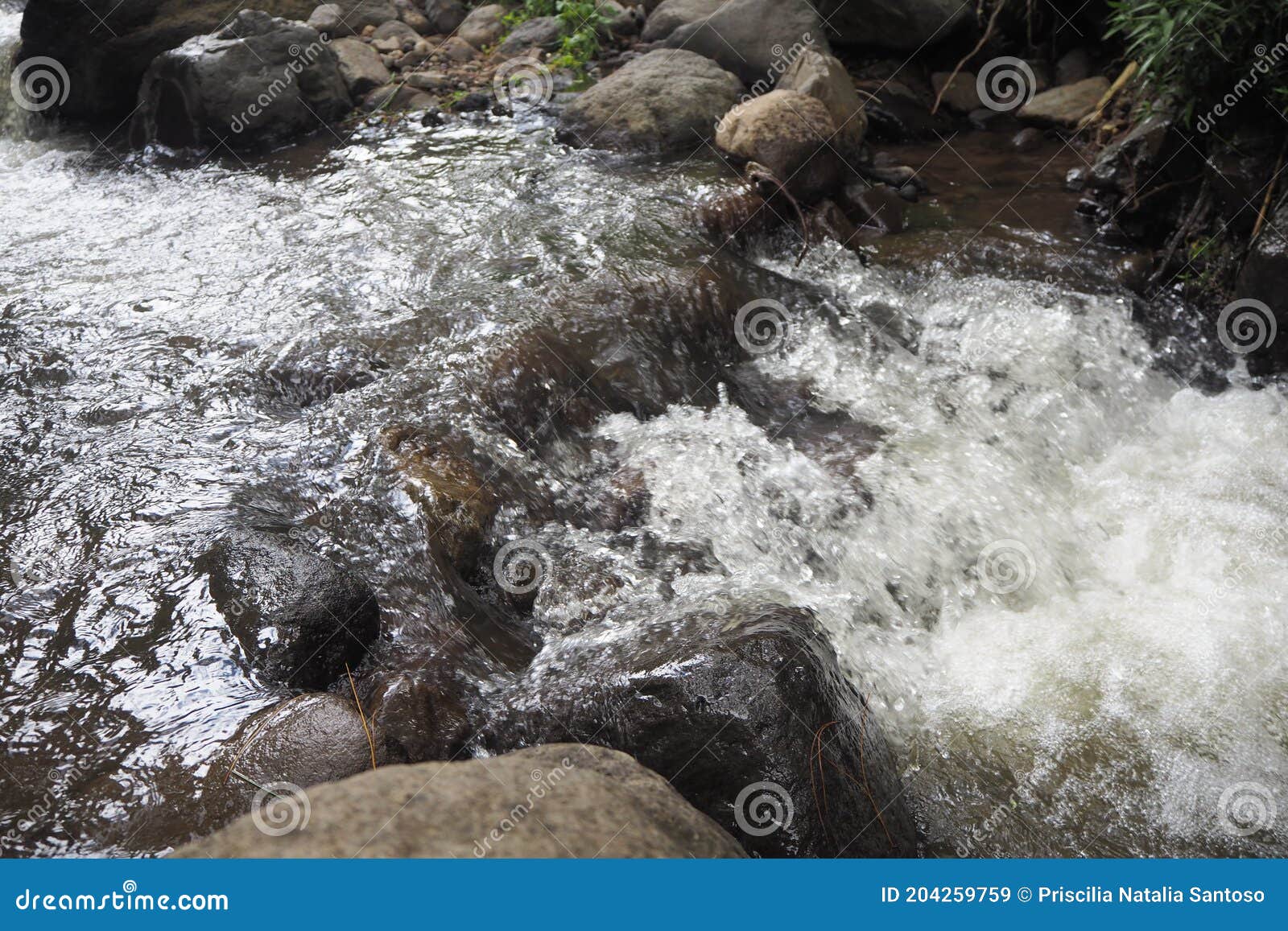 Waterfall River with Rush Water Stock Image - Image of gone, waterfall ...