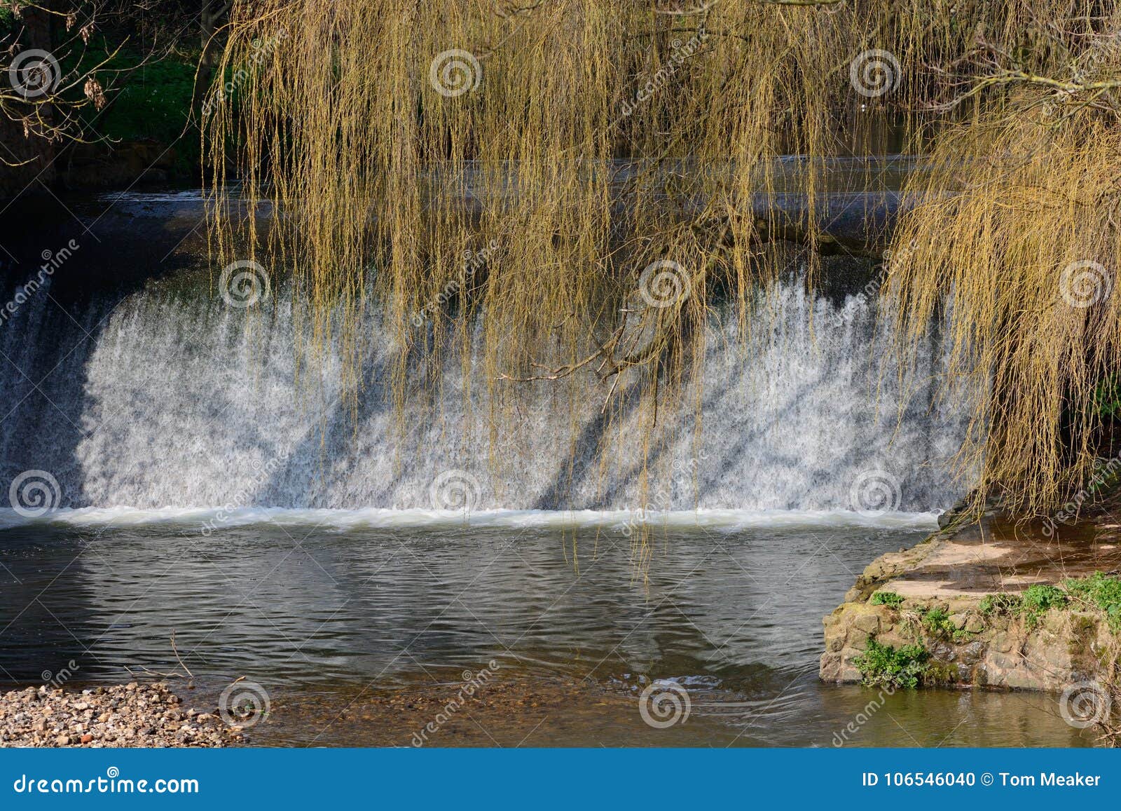 Waterfall on the River Sid in Sidmouth Stock Photo - Image of flow ...