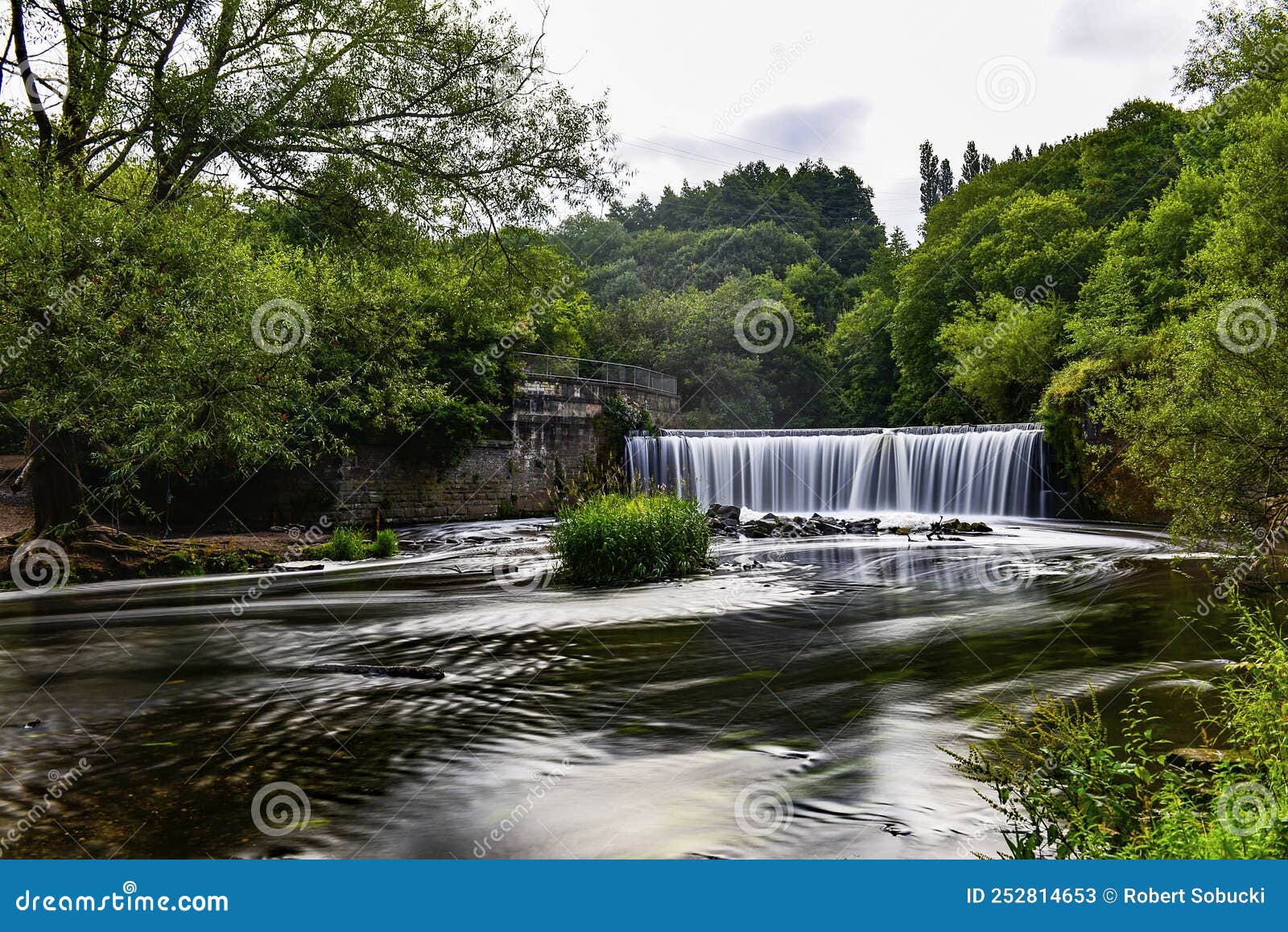 Waterfall on the river stock image. Image of watercourse - 252814653