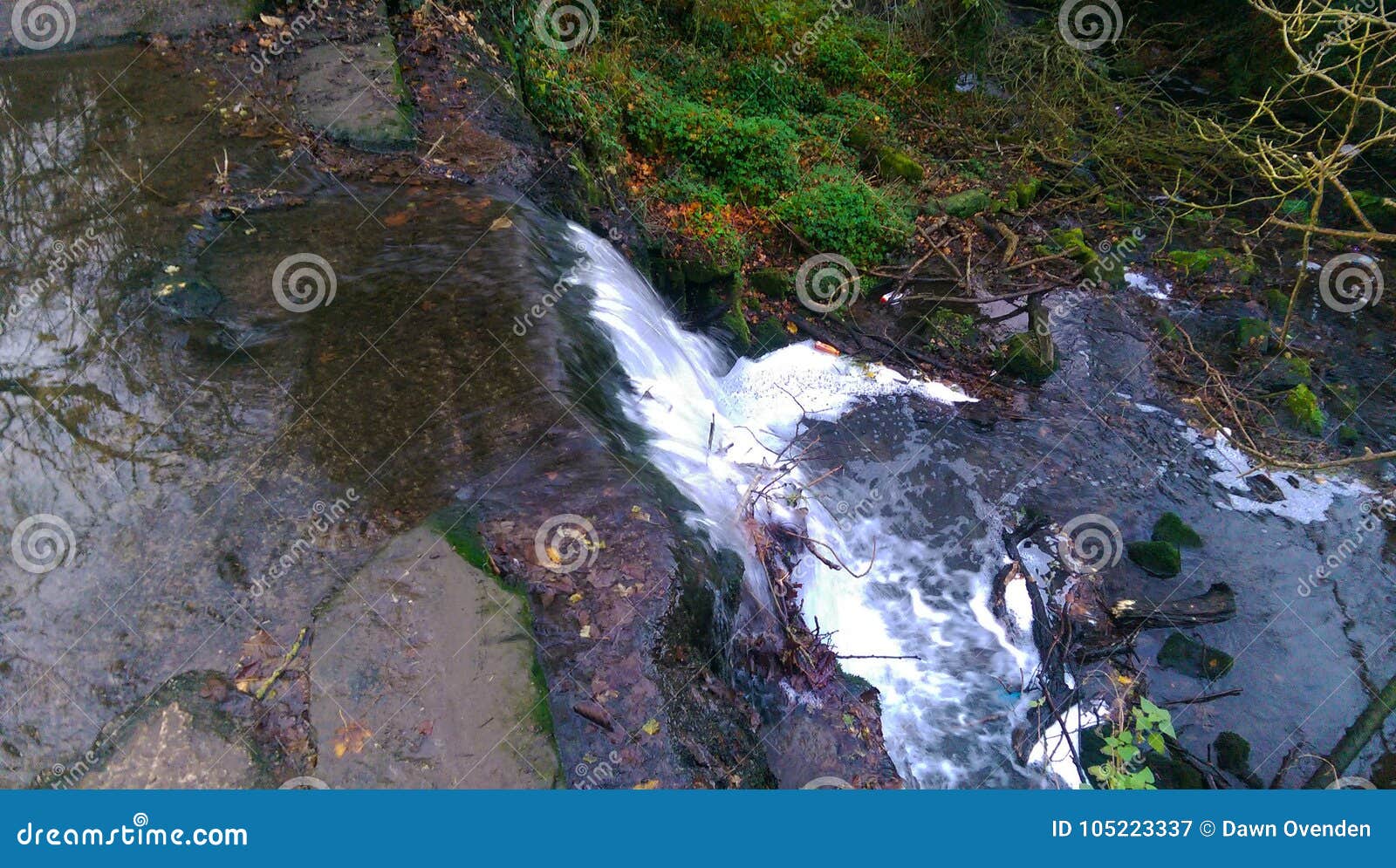 Small Waterfall Viewed from Above Stock Image - Image of nature, water ...