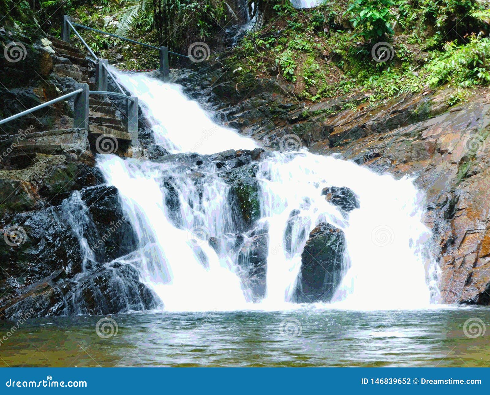 Waterfall stock photo. Image of park, rock, holiday - 146839652