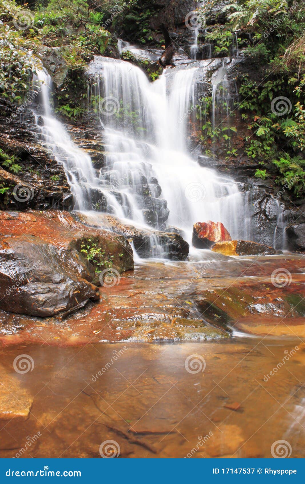 Waterfall and rocks stock image. Image of mountains, color - 17147537