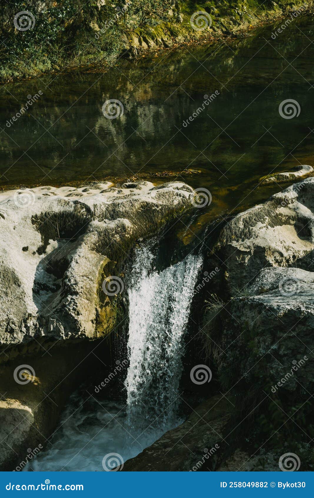 Small Waterfall. Mountain River. Streams of Water Stock Photo - Image ...