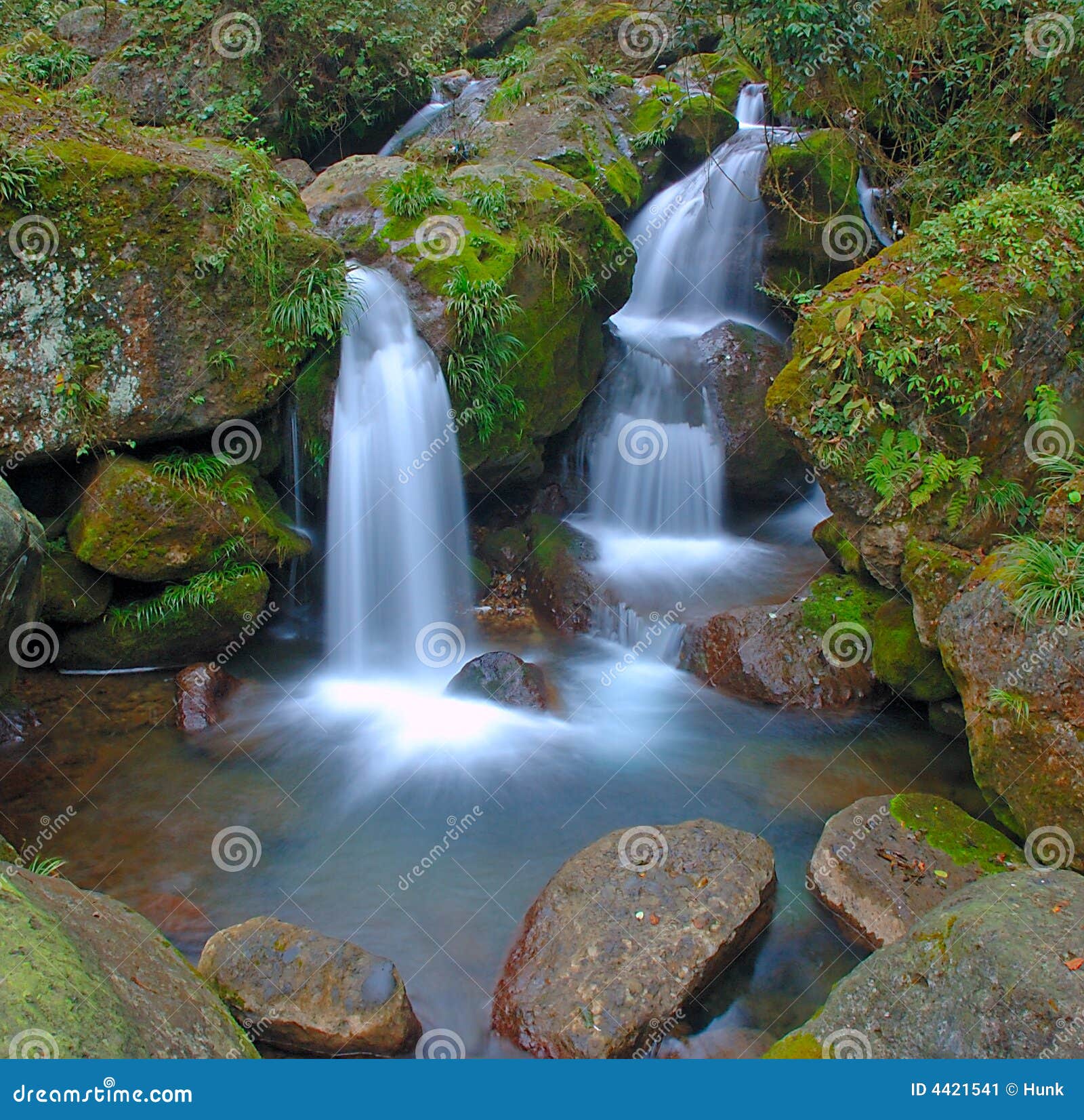 Waterfall and rocks stock image. Image of rocks, small - 4421541