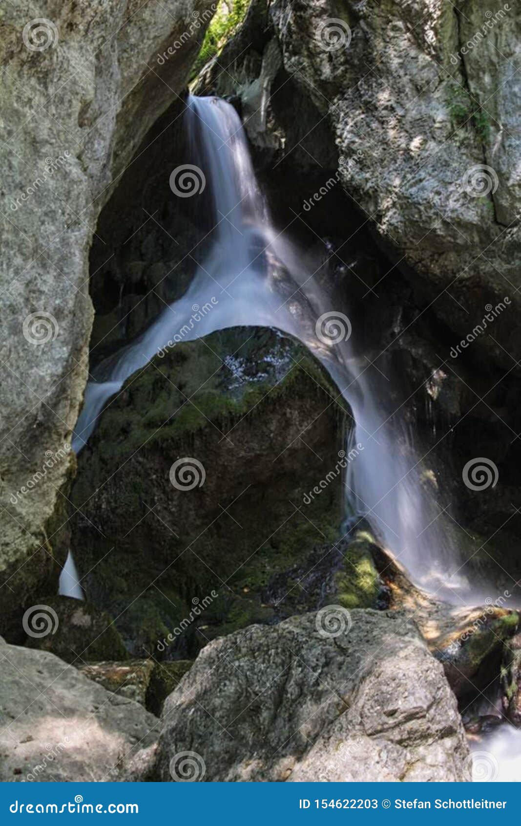 Waterfall between Rocks in the Mountain Stock Image - Image of national ...