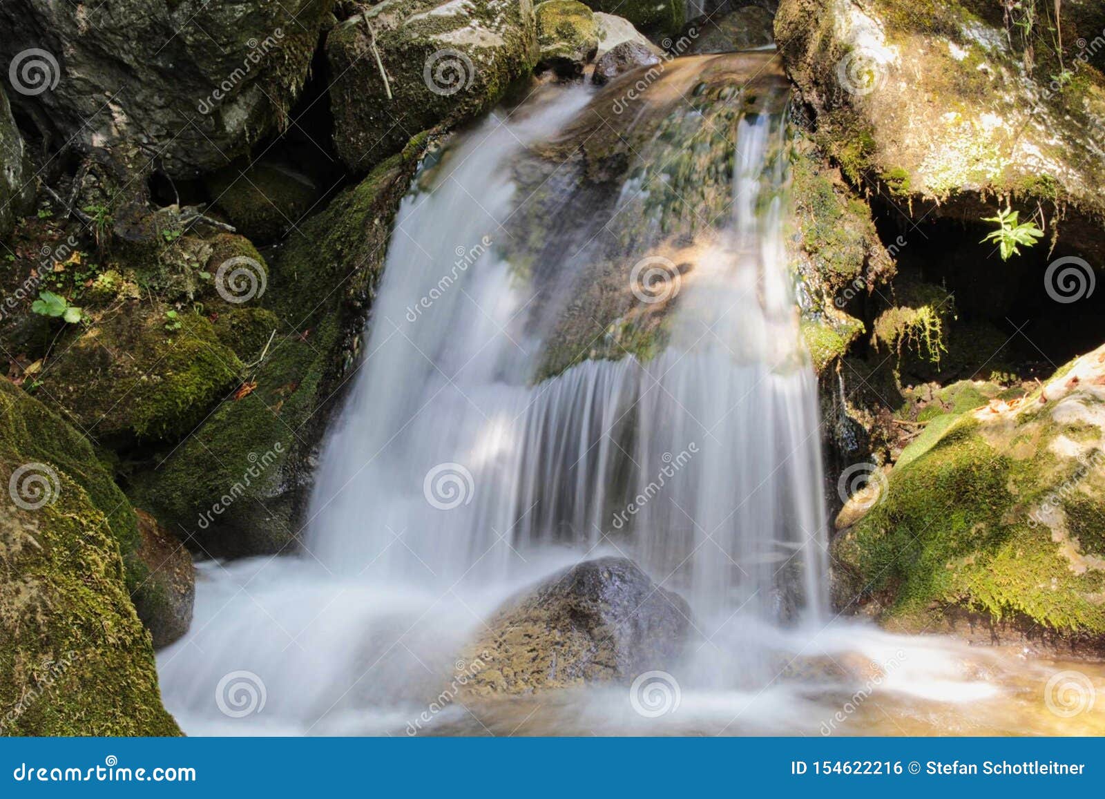 Waterfall between Rocks in the Mountain Stock Photo - Image of morning ...