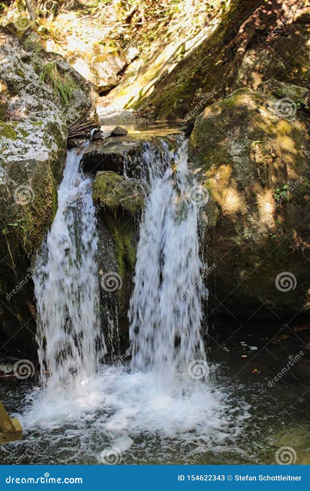 Waterfall between Rocks in the Mountain Stock Image - Image of merced ...