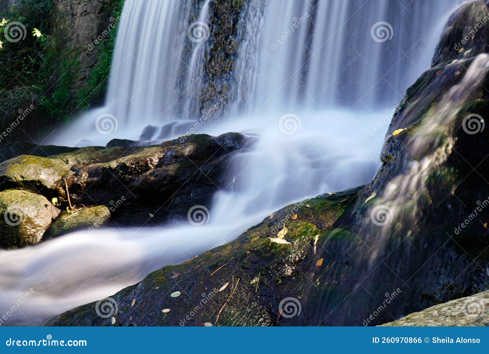 Waterfall with Rocks and Silk Effect in Catalonia. Natural Contrast ...