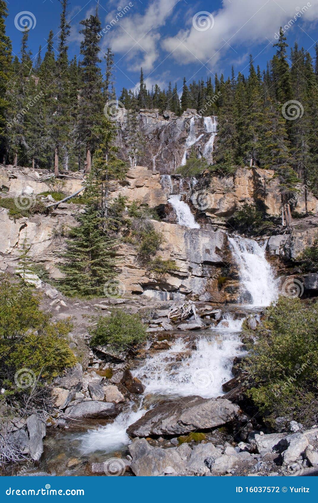 Waterfall In The Rocky Mountains Stock Photo - Image of explore, water ...