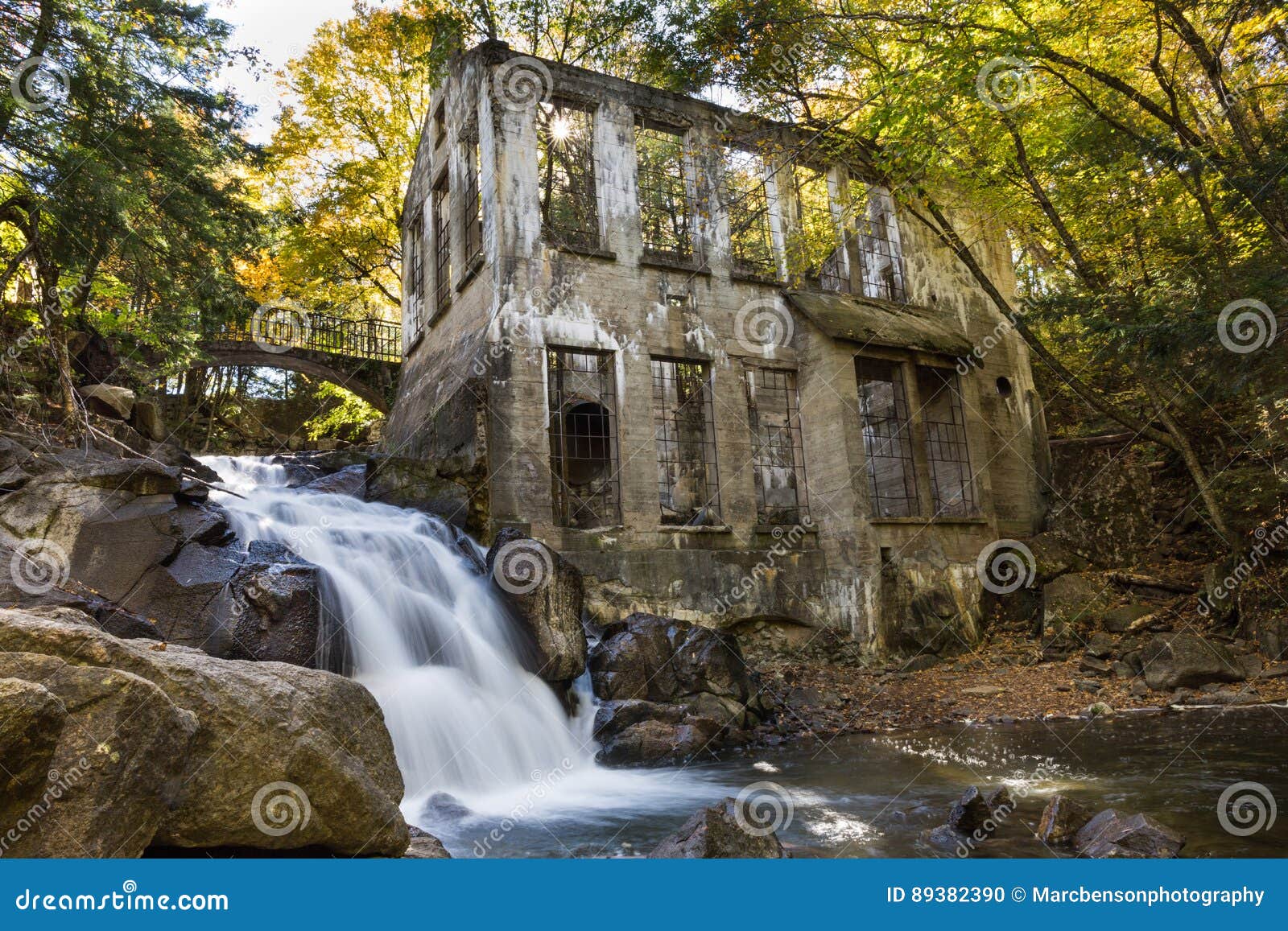 Waterfall at the ruins stock photo. Image of fall, forests - 89382390