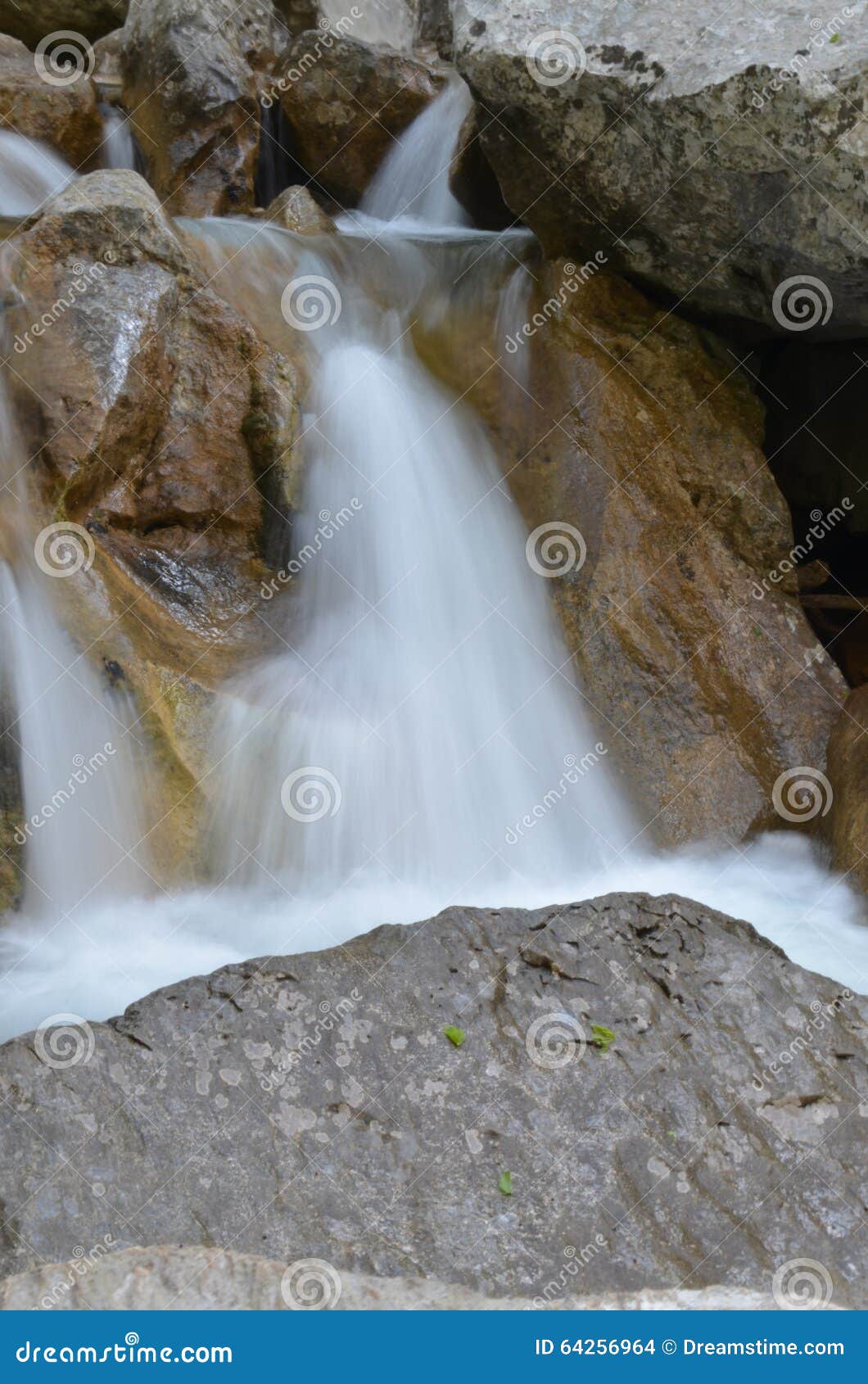 Waterfall stock photo. Image of water, stones, watercourse - 64256964
