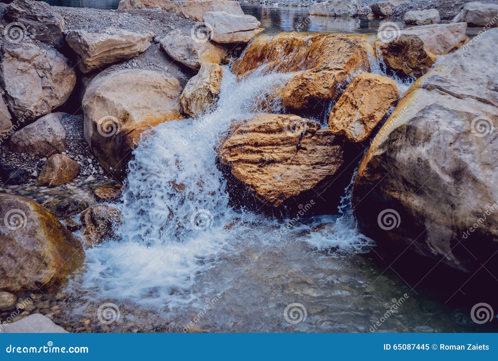 Waterfall. Running water stock image. Image of reflection - 65087445